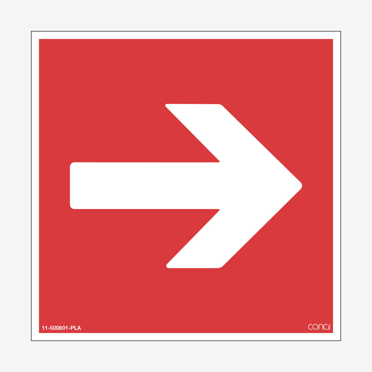 SKYLT BRAND PIL RAK 200X200 MM DUBBELSIDIG PLAST