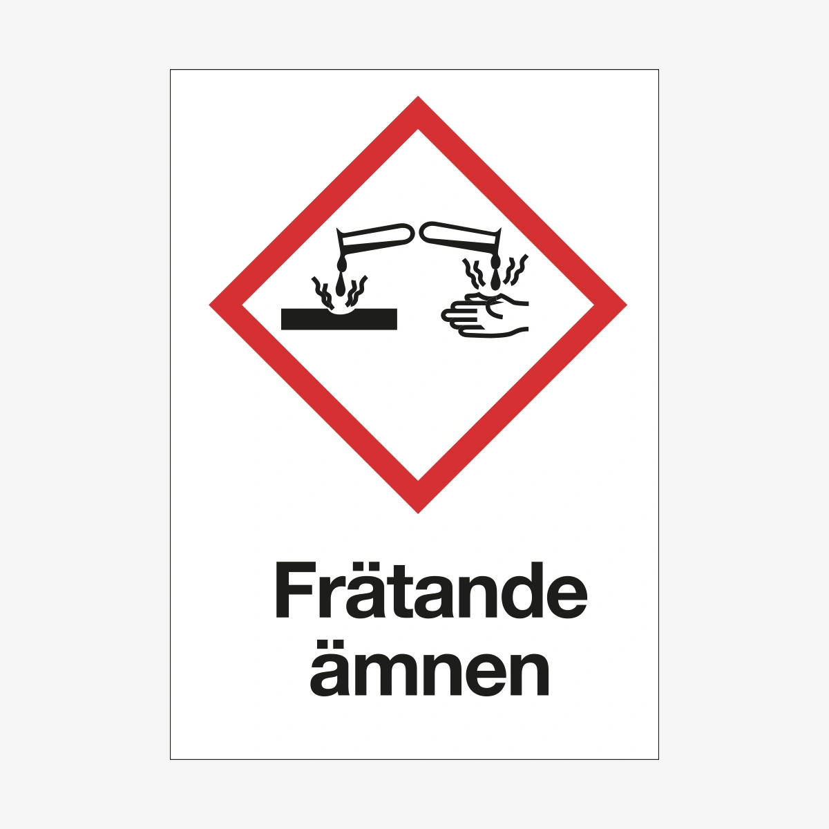SKYLT VARNING FRÄTANDE ÄMNEN PLAST