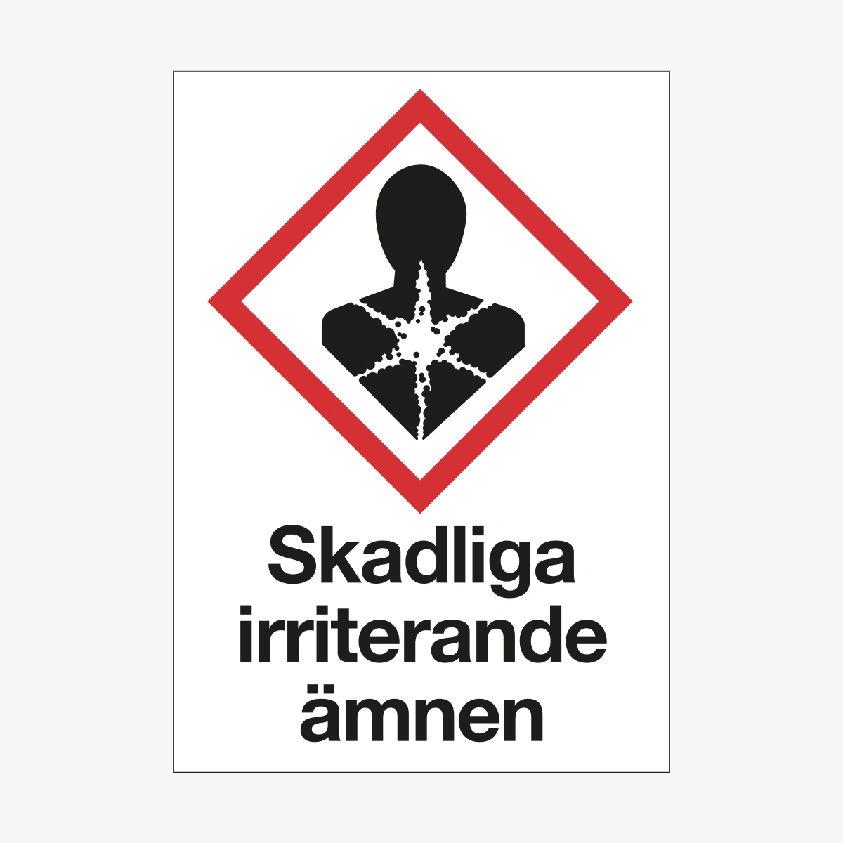 SKYLT VARNING SKADLIGA IRRITERANDE ÄMNEN ALUMINIUM