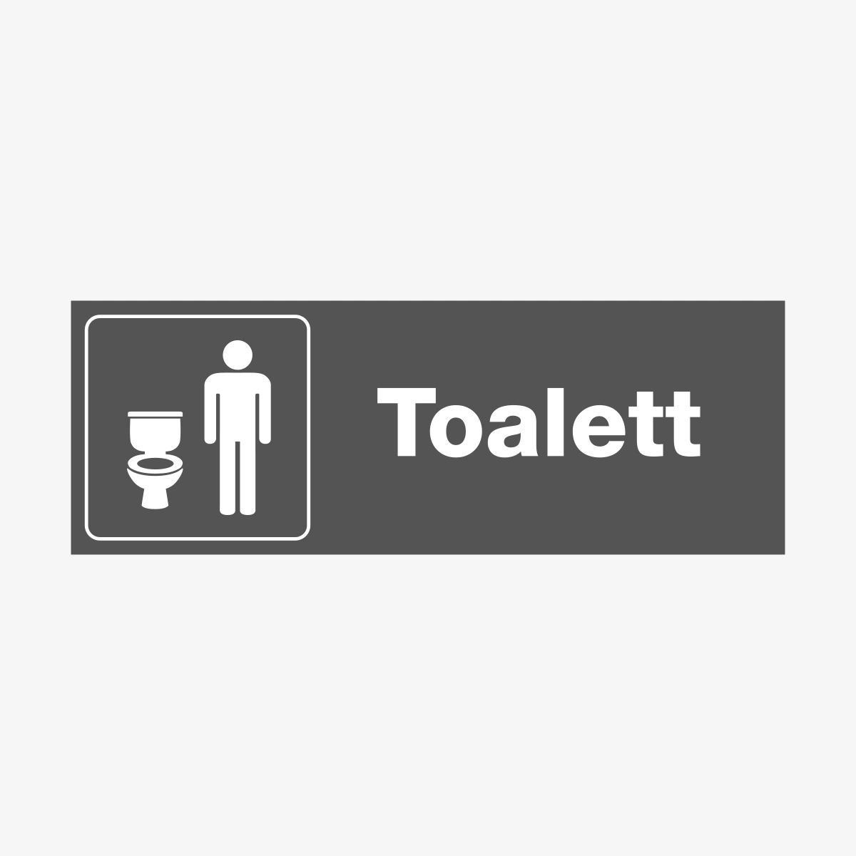 SKYLT TRIVSEL TOALETT HERR 225X80MM GRÅ MED VITT TRYCK PLAST