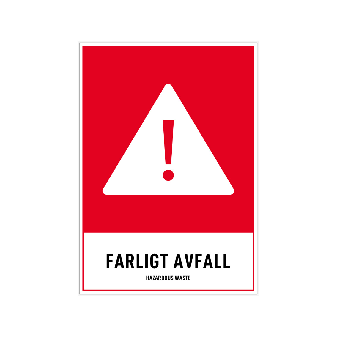 SKYLT ÅTERVINNING FARLIGT AVFALL 210X297 MM ALU