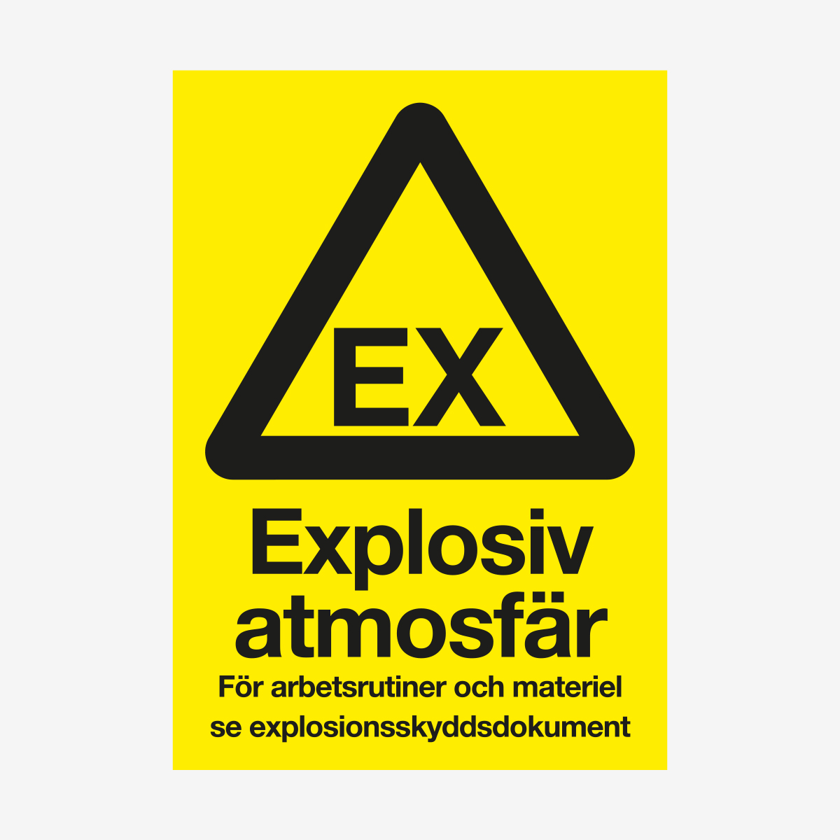 SKYLT VARNING EXPLOSIV ATMOSFÄR 210X297 MM ALU