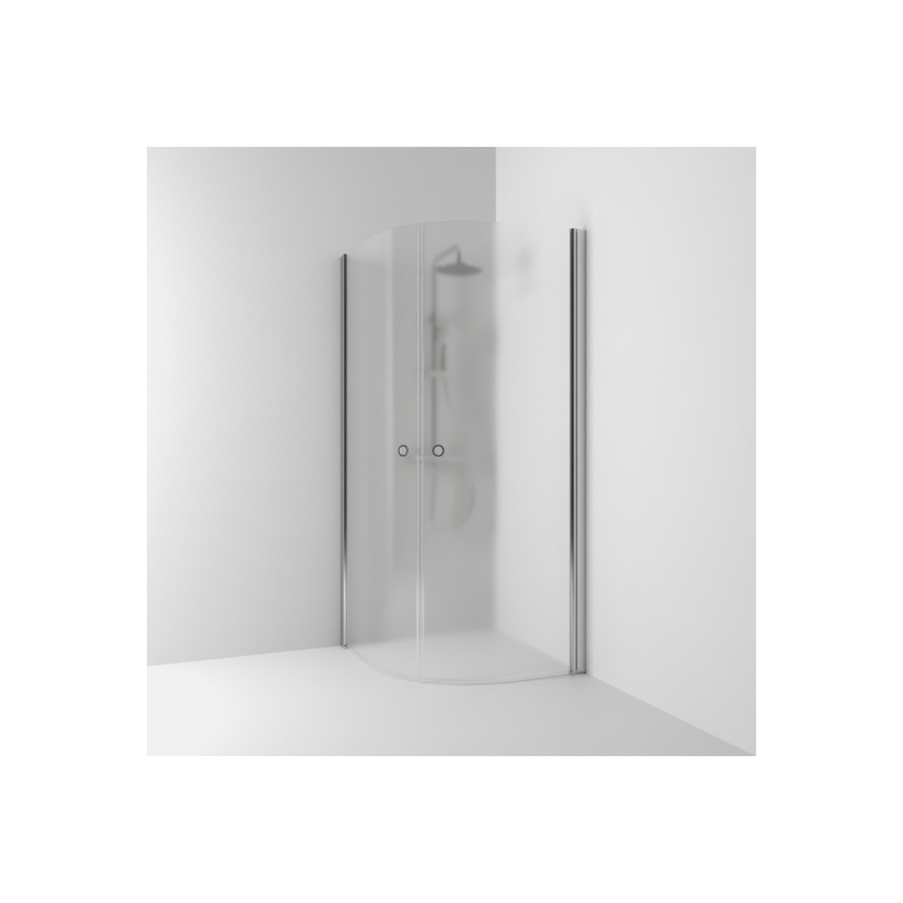 DUSCHHÖRN SKOGA 60608389 BÖJD 800X900 MM FROSTGLAS/ALU MATT