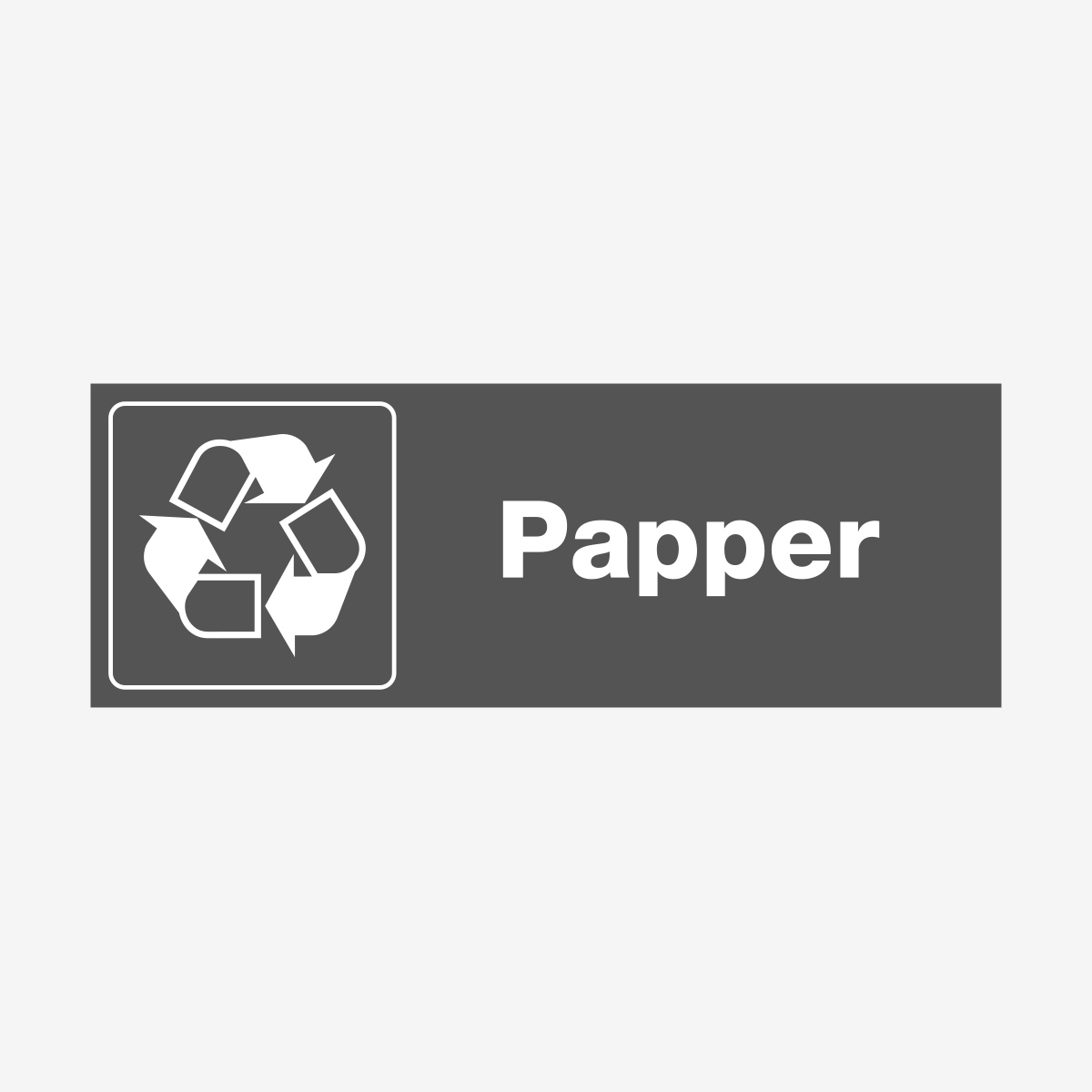 SKYLT TRIVSEL PAPPER 225X80 MM GRÅ MED VITT TRYCK PLAST